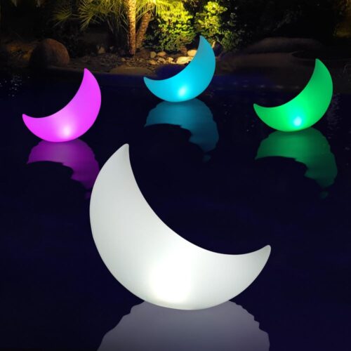 Solar Crescent Moon Light Up Pool Float | GFLAI